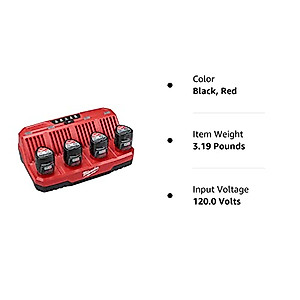 Milwauke M12 Four Bay Sequential Battery Charger New