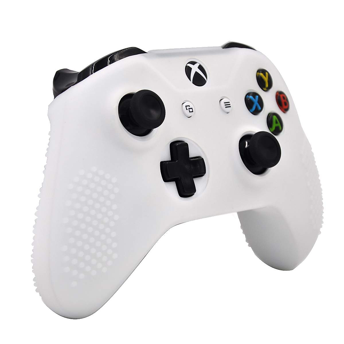 Antil-Slip Silicone Controller Cover Protective Case for Xbox One S Slim/Xbox One X Controller Soft Cover Skin with 2 Thumb Grip(White)