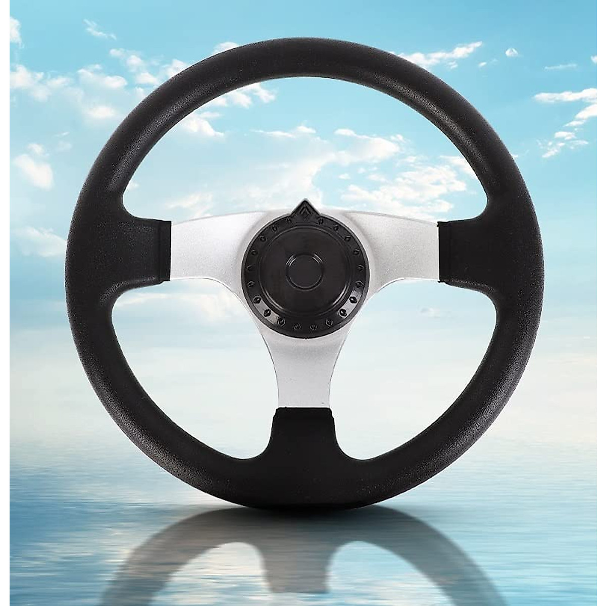 10.5inch/27cm Kart Steering Wheel - 3 Spokes Quick Release Off-Road Cart Steering Wheel Interior With Holes For Go Kart Beach Kart Replacement Vehicle Universal (10.5inch/27cm - Black)