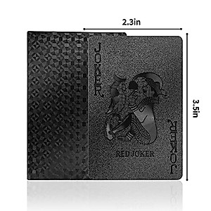 Joyoldelf Playing Cards, 2 Decks of Cards with Box, Cool Black Foil Poker Cards/Waterproof Playing Cards - Classic Magic Tricks Tool for Party and Game