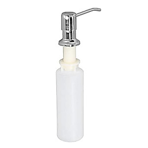 Garosa Soap Dispenser for Kitchen Sink Stainless Steel Built in Soap Dispenser Countertop Pump Head with 10 oz Soap Bottle (9509C Chrome Sink Soap Dispenser)