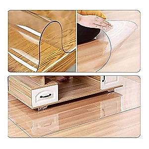 Clear PVC Desk Chair Mat PVC Transparent Runner Mat for Kitchen Dining Room,2.0mm Thick,Hardwood Floors Protection Pad for Cycling Bike/Table/Desk/Chairs,40/50/60/70/80/90/100/120/140cm wide for Offic