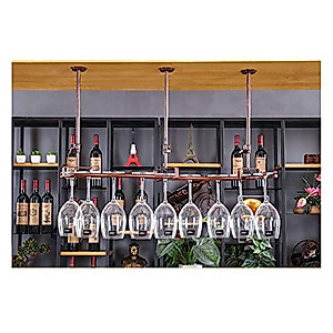 WXXGY Hanging Wine Glass Holder Creative Wine Glass Holder Goblet Holder Upside Down Glass Holder/Black/65X19Cm