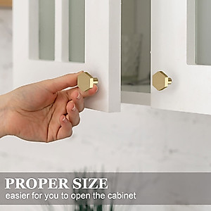 Ferraycle 25Pcs 1'' Solid Knobs Shoe Cabinets Knob and Pulls Cabinet Handles Metal Dresser Handles Modern Decorative Hardware for Cabinets Door Kitchen with Screws (Hexagon)