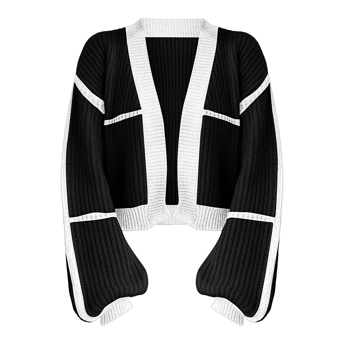 BLUBUKLKUN daily deals Cropped Shrug Sweater Cardigan for Women Ladies Loose Purse Knitted Cardigan 2023 New Outwear Sweater Winter (Black, L)