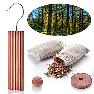 Homode Cedar Blocks for Clothes Storage, Ceder Wood Chips and Balls for Closets and Drawers, Fresh Scented Sachets, 40 Pack