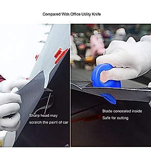 Gomake Wrapping Paper Cutter Holiday Birthday & Christmas Gift Wrap Cutter Paper Cutting Tool Snitty Safety Vinyl Film Cutter Letter Opener Craft Knife for Wrapping Paper,Vinyl Wrap,Wallpaper-Blue