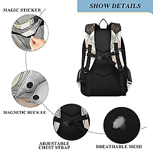 ALAZA Pug Dog in Back Carrier W/Quote Laptop Backpack Purse for Women Men Travel Bag Casual Daypack with Compartment & Multiple Pockets