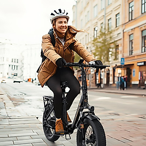 CYCROWN CycFree Electric Bike for Adults,1000W Peak Motor Ebike with 48V 15.6Ah Removable Battery up to 75+Miles & 20MPH Commuter Electric Bicycle, 20" Fat Tire All-Terrain Step-Thru 7-Speed E Bike