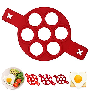 Flip'N'Cook Pancake, Flip N Cook Silicone Pancake Mold, Flip and Cook Pancake Maker, Reusable Fried Egg Molds, Flip'n'cook Silicone Pancake Mold (B)