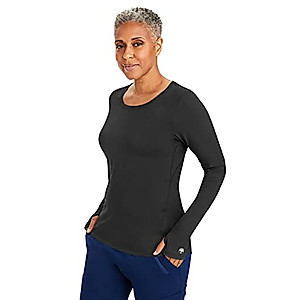 Healing Hands Comfortable Under Scrubs for Women Knits Women’s Medical Long Sleeve Scrub Tee 5051 Mackenzie Black XL