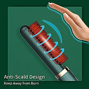 MEIYIXIN Ionic Hair Straightener Brush, Hair Straightener Comb with 5 Temperature Settings, Negative Ions Straightener Comb for Women, Fast Heating & Anti-Scald C903 (Black Purple)