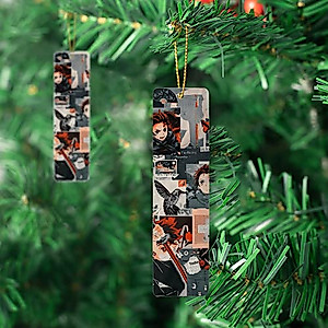 Bookmarks Ruler Metal Demon Bookography Slayer Measure Mugen Tassels Train Bookworm Collage for Christmas Ornament Gift Reading Book Bibliophile Bookmark Markers