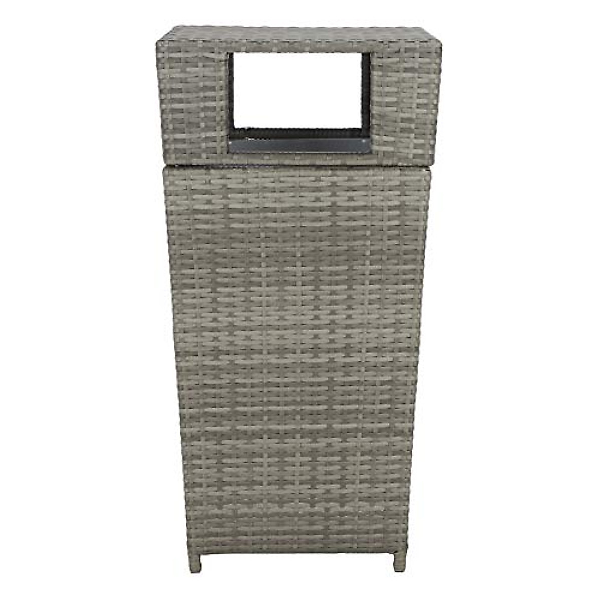 Safavieh Outdoor Collection Mazeli Grey Wicker Trash Bin