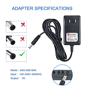 PKPOWER 6.6FT Cable AC/DC Adapter for Brother P-Touch 1300 1800 1810 2200 2210 ; Brother Printer PT-2700 PT-2710 PT-7100 PT-2430PC Power Supply Cord;