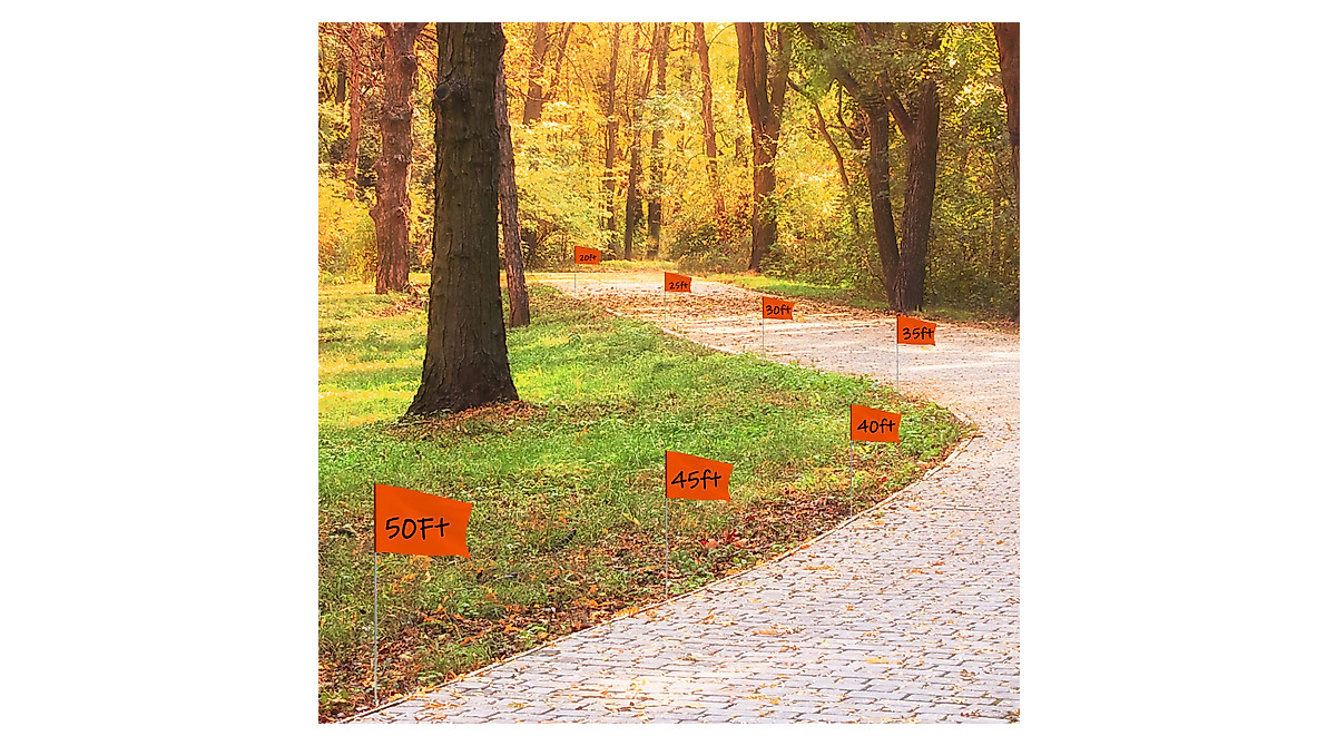 Zozen 100Pack Marking Flags - Durable Orange Lawn & Construction Flags