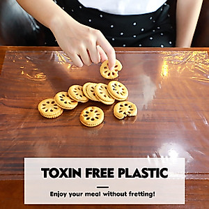 Clear Disposable Placemats, Sticky Transparent Table Mat Tray Cover Adhesive Placemats for Baby Toddler Kids Adults Schools Family Restaurant Airplane Tray Cover (100)