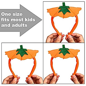 WILLBOND 2 Pieces Halloween Pumpkin Headbands Pumpkin Hair Hoops Pumpkin Hair Band Halloween Costume Party Headwear Accessory