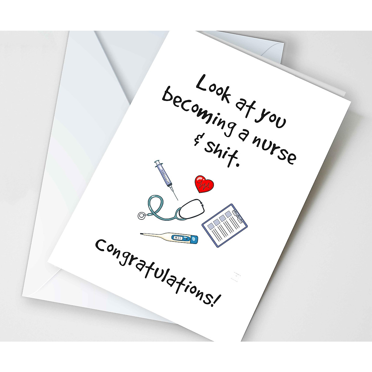 Nurse Graduation Card, Nursing School Graduate, Becoming a Nurse Congrats, Congratulations Grad Card for Nurses (Look At You)