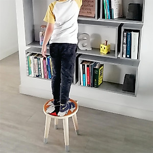 THE OVI FAMILY Kid’s Stool -12 inch Non-Slip Folding Step Stool,Wooden Chair, Lightweight Assembled Four-Legged Sitting Stool- Kitchen,Bathroom, Bedroom, Classroom, Playroom