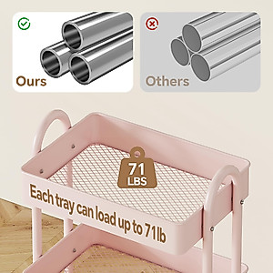 MIOCASA 3-Tier Utility Rolling Cart, Multifunctional Cart with Lockable Casters, Easy to Assemble, Suitable for Office, Bathroom, Kitchen, Garden (Black)