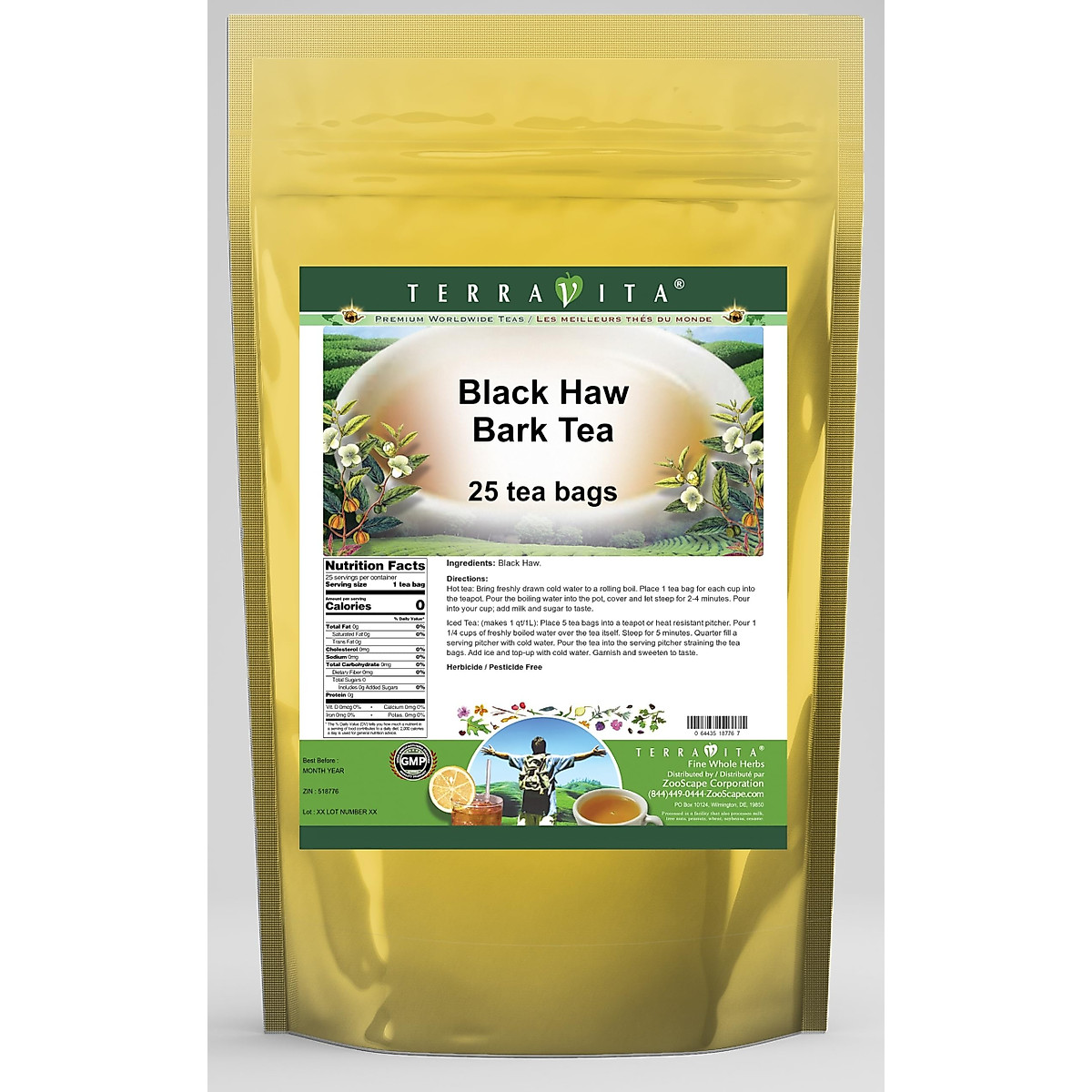 Black Haw Bark Tea (25 tea bags, ZIN: 518776)