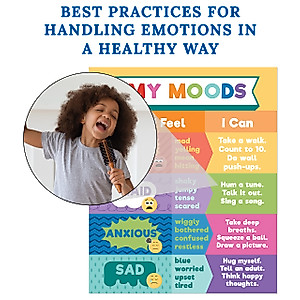 Carson Dellosa Calming Strategies Bulletin Board Set—Calming Strategies and Mood Charts for Social Emotional Learning, Homeschool or Classroom Decor (7 pc)