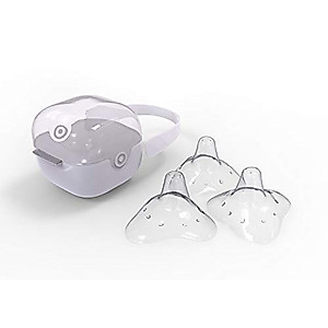 Nipple Shields for Nursing - Soft Set of 3, 24mm / 20mm / 18mm / 16mm, with Free Case | Cushions Sore or Sensitive Nipples, Flex Breastfeeding Shield, Newborn Attachment to Breast, by purifyou (24mm)