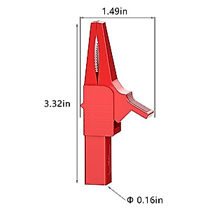 Goupchn 10PCS Heavy Duty Alligator Clips Full Insulated Safe Crocodile Clips with 4mm Banana Jack Socket for Automotive Car Battery Electrical Testing Red+Black