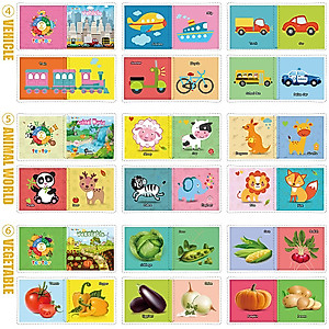 My First Soft Book,teytoy Nontoxic Fabric Baby Cloth Books Early Education Toys Activity Crinkle Cloth Book for Toddler, Infants and Kids Perfect for Baby Shower -Pack of 6