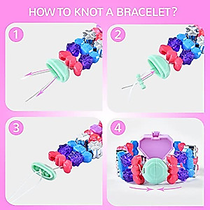 Bracelet Making Kit-BELLOCHIDDO Beads for Bracelets Making with Elastic Strings, Bracelet Making Kit for Girls with Storage Box, DIY Girls Toys for Age 3 4 5 6 7 8 9 10 Year Old Gift