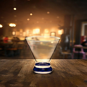 Libbey Martini Glasses 8.25 oz. Set of 10, Bulk Pack - Great for Cocktails, Wedding Favors, Party Favors, Events - Blue