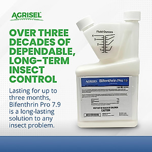Bifenthrin Pro 7.9, Insect Control, Safe for Plants & Crops, Insecticide, Effective Against 125+ Insects, Includes 3-Pack of Agrisel Protective Gloves, 32 Ounces
