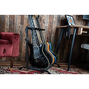 Rok-It Multi Guitar Stand Rack with Folding Design; Holds up to 5 Electric or Acoustic Guitars (RI-GTR-RACK5)