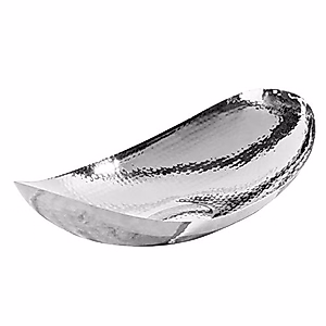 Elegance Hammered Oval Centerpiece Bowl, 17" x 9", Silver