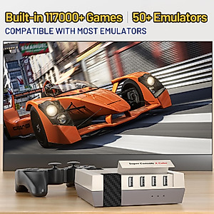 Kinhank Super Console X Cube Retro Game Console with 117000+ Classic Games, TV & Game System in 1,Video Game Console Compatible with 50+ Emulators,Support 4K，with 2 Wireless Game Controllers(256G)