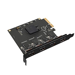 Quad HDMI PCIe Video Capture Card, 4-Channel HDMI Video Recorder Capture for Multi-Channel Live Streaming
