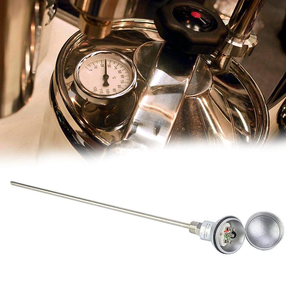 RTD Temperature Sensor, RTD PT100 Temperature Sensor Probe 1/2" NPT Thread Thermocouple Terminal Head,Simple and Easy to Install(400mm/15.7)