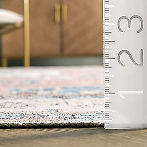 nuLOOM Eleanor Machine Washable Distressed Medallion Area Rug, 4' x 6', Multi