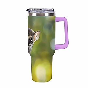 Australia Cute Sugar Glider Insulated Tumbler with Lid And Straw Stainless Steel Travel Coffee Mug 40oz Violet-style
