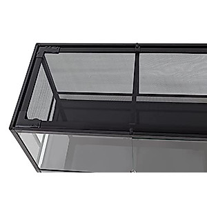 TRIXIE 41 Gallon Glass Terrarium, Double Hinged Doors, Mesh Top, Waterproof Base, Black