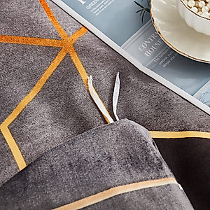 iyoimono Grey Geometric Geo Duvet Cover Set Gold Line Checkered Plaid Bedding Set Reversible Black King Size Quilt Comforter Cover with Zipper Closure Winter Summer Duvet Cover and 2 Pillow Shams