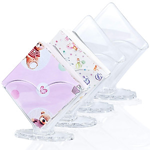 4 Pack Napkin Holder Akamino Acrylic Cocktail Napkin Holder for Bathroom Kitchen Dining Table, Coffee Filter Holder Hotel Restaurant décor, Clear