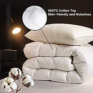 ST Starcast King Size Mattress Pad Pillow Top Mattress Cover Quilted Fitted Mattress Protector Cotton Top 8-21" Deep Pocket Cooling Mattress Topper(1 Inch,King)