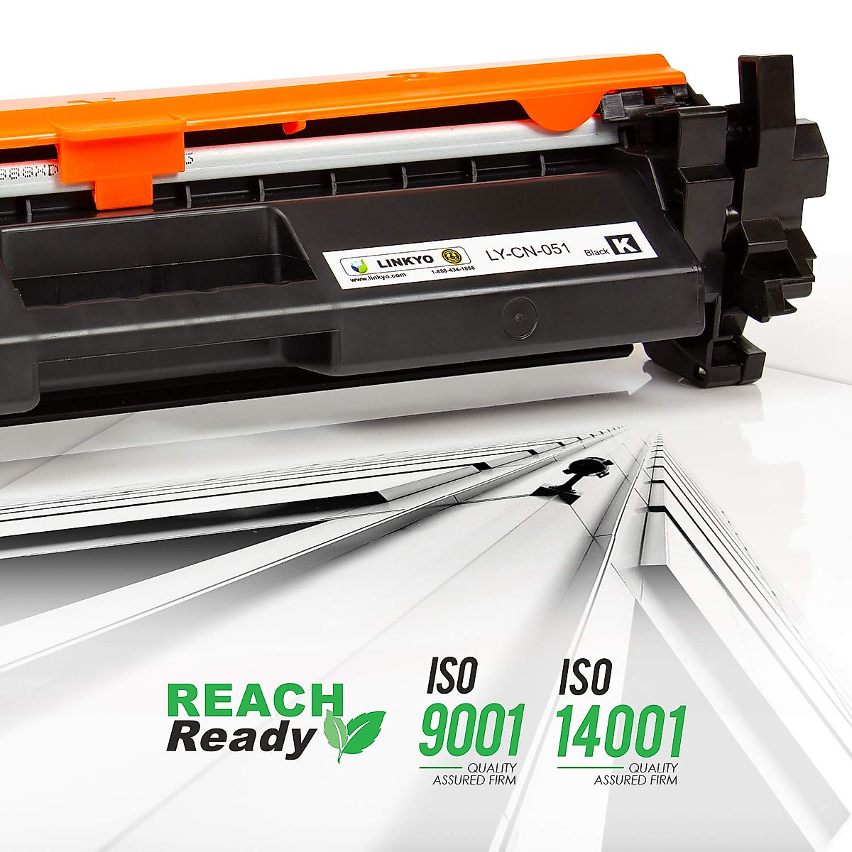 LINKYO Compatible Toner Cartridge Replacement for Canon 051 (Black, 2-Pack)