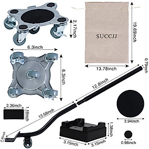 SUCCJJ Furniture Movers with Wheels,Furniture Dolly Heavy Duty,Furniture Lifter Tool with 5 360° Rotatable Rubber Universal Wheels,Furniture Moving Tool Maximum Load 3474lbs