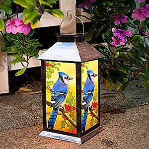 KYAYE Solar Light Outdoor Garden Pendant Light - Waterproof LED Bluebird Palace Light for Dining Table, Outdoor, Party, Terrace, Lawn (蓝鸟)