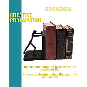 Book Ends Metal Heavy Duty Bookends for Shelves Universal Premium Office Bookends Metal Man Hand Push Creative Shape Bookends for Shelves Decor for Bedroom Library Office Reader Love Gift