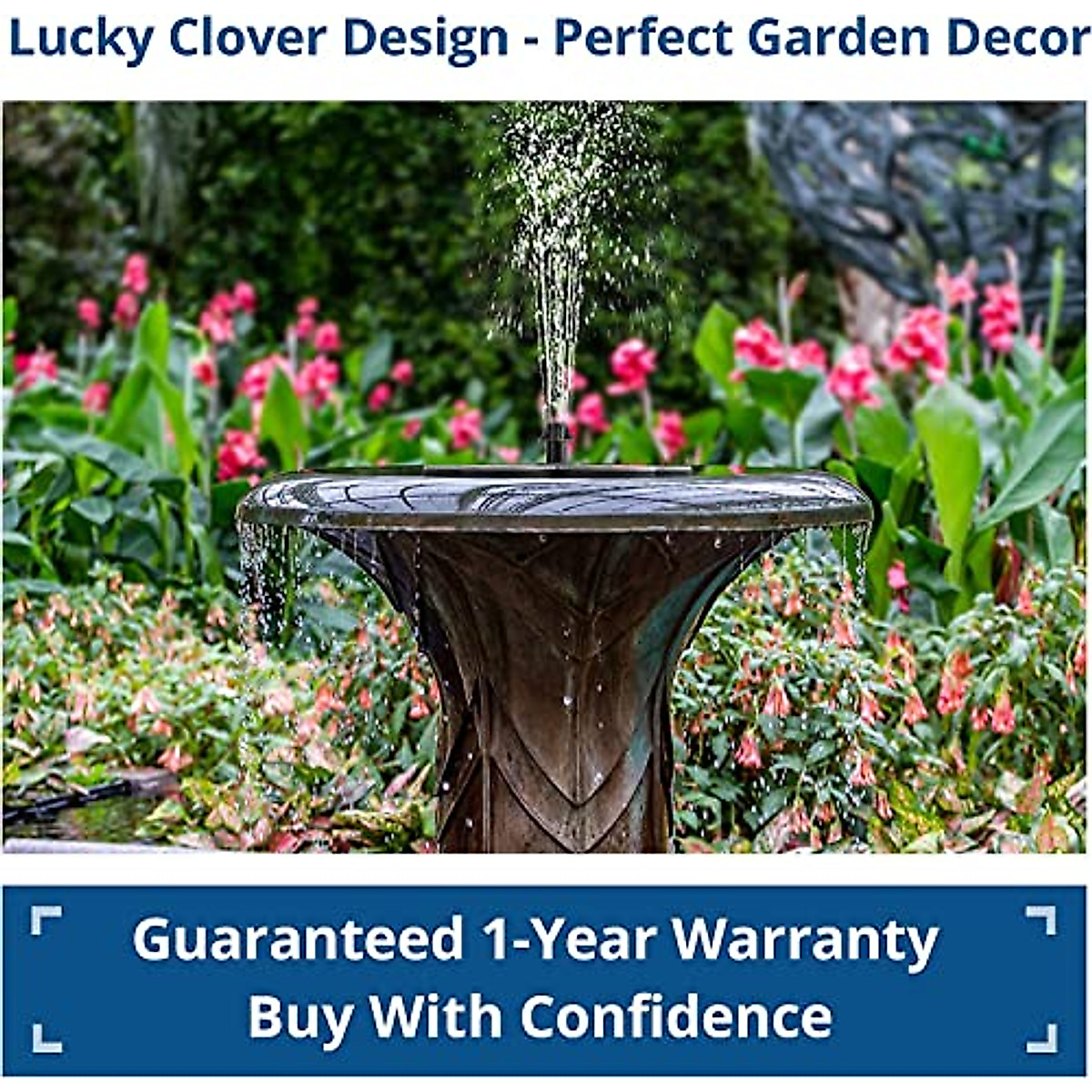 Solar Fountain Pump for Bird Bath, Lucky Clover Solar Water Pump for Pond, RAESOOT Floating Solar Powered Water Pump for Garden Backyard Pond Pool, Outdoor Decor Summer Gifts for Mother