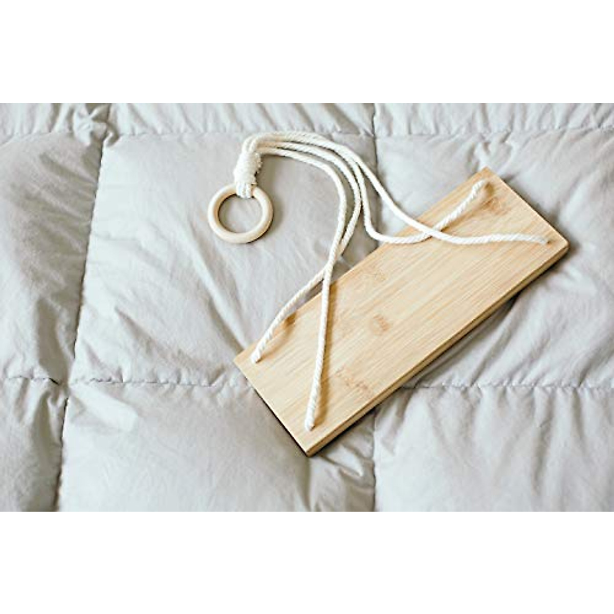 Kuratere Bamboo Hanging Wall Shelf - Indoor BoHo Plant Shelf - Macrame Rope 12 Inch Eco Friendly Wooden Floating Shelves for Organized Bedrooms, Living Rooms, Closets or Bathrooms